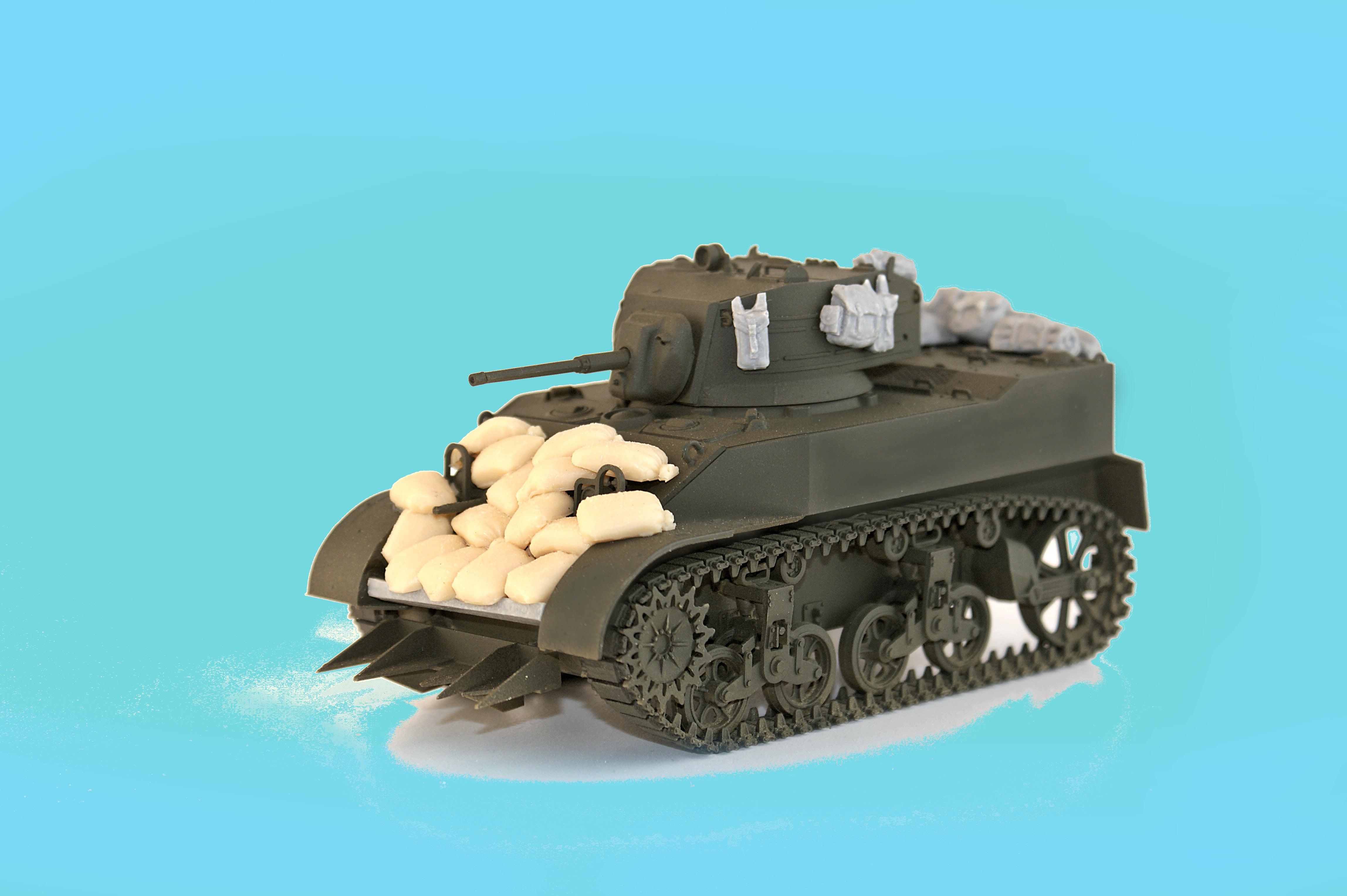 1/35 Redog - M3 Stuart tank stowage and sand bags armour set. – redoguk